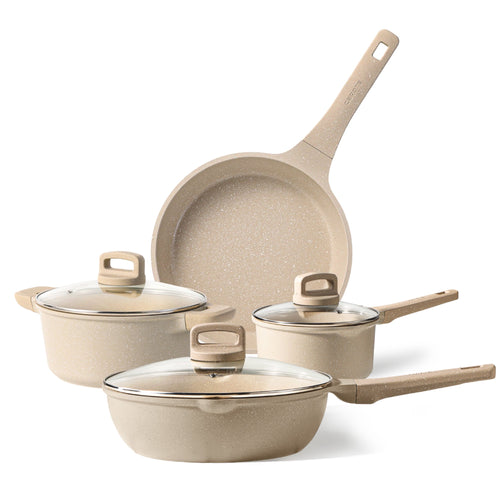 Carote 7PCS Non-Stick Cookware Sets, Non Stick Pots and Pans Set, Non